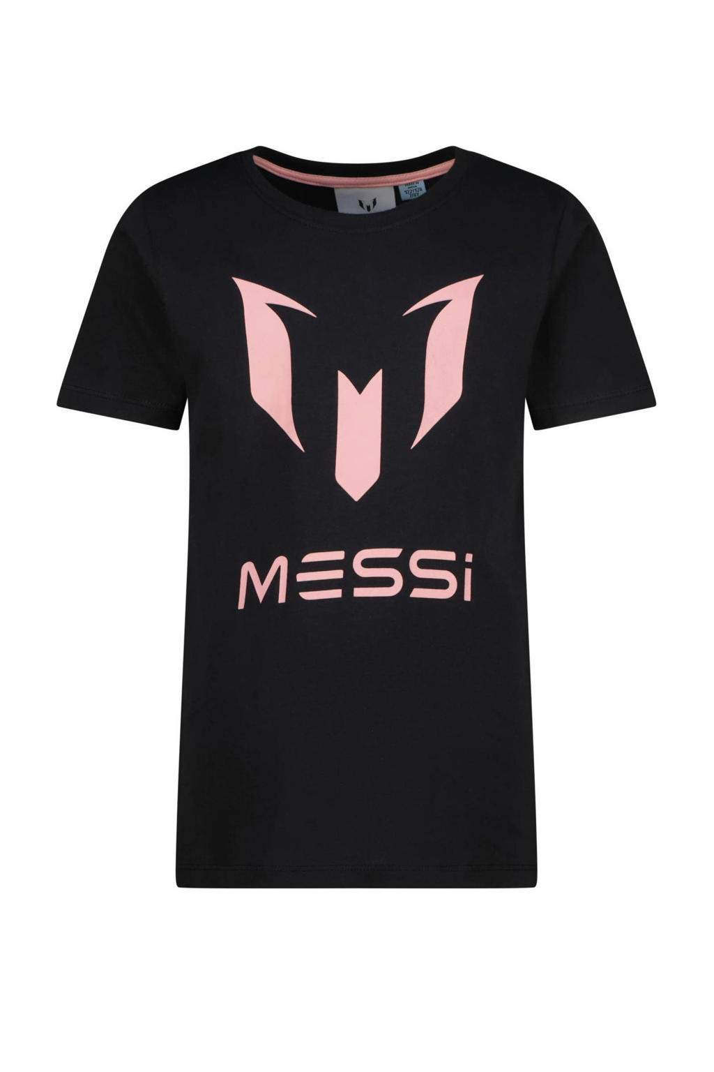 Messi T-shirt Miassi met logo zwart/lichtroze | wehkamp