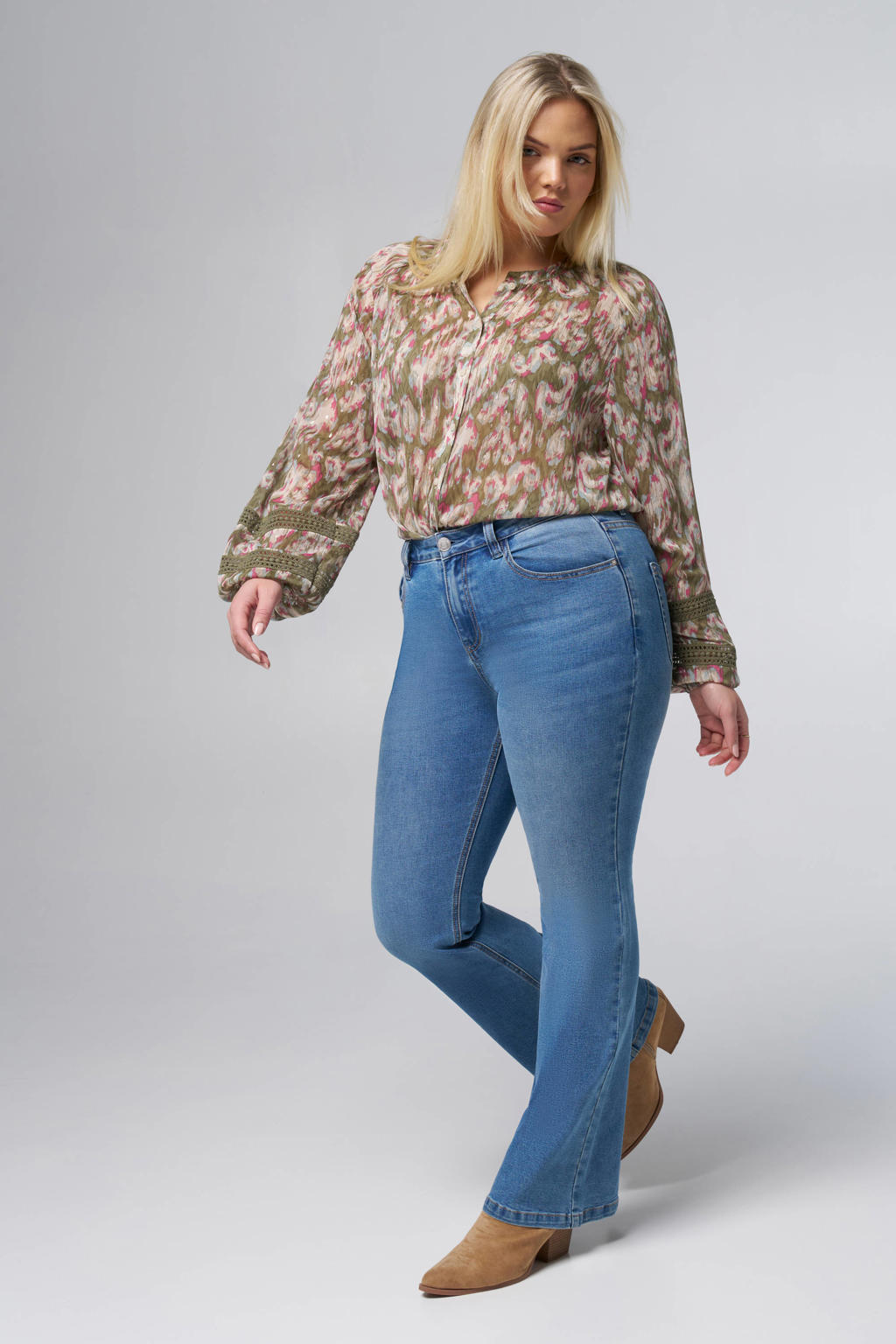 MS Mode flared jeans light blue denim | wehkamp