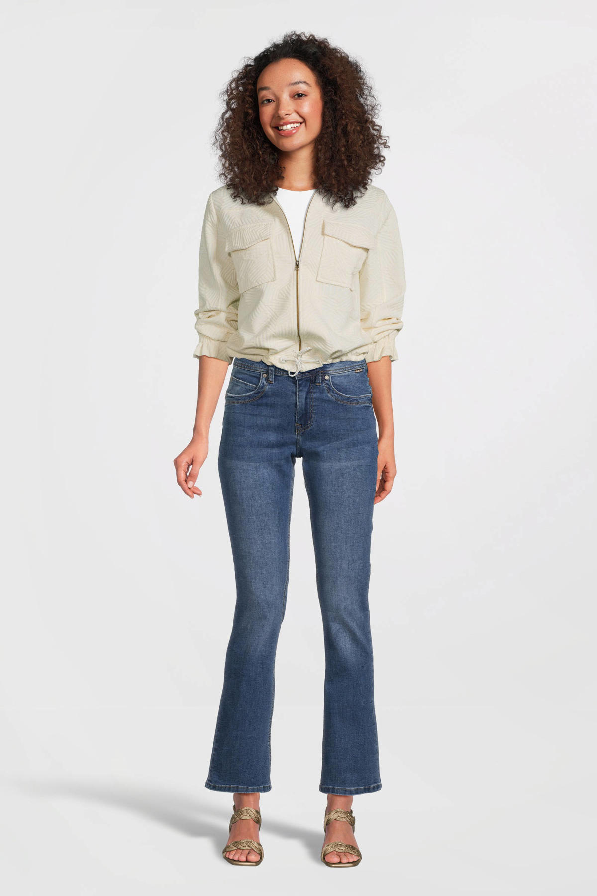 Red Button flared slim fit jeans Babette medium blue denim | wehkamp