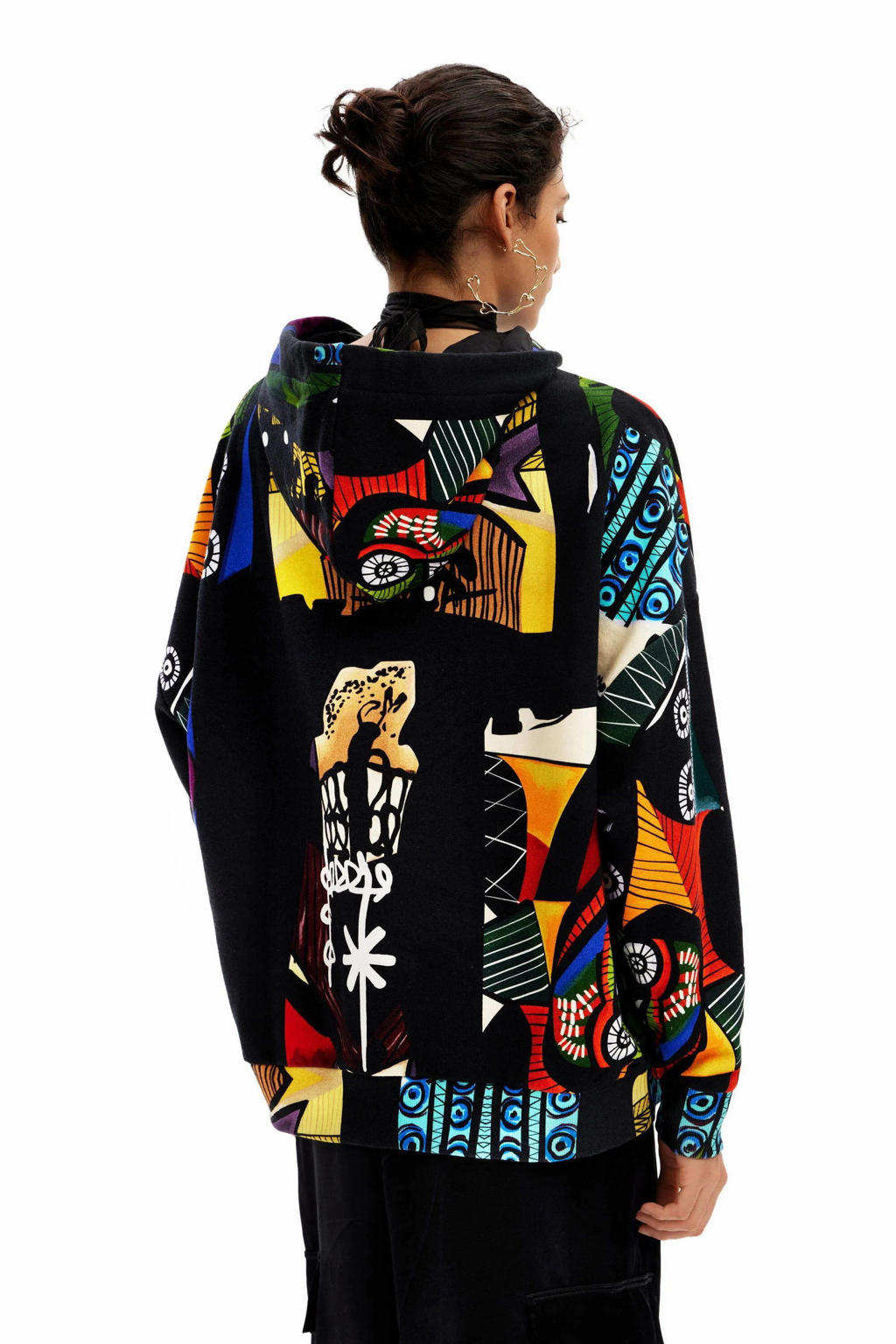 Desigual vest met all over print zwart/multi | wehkamp