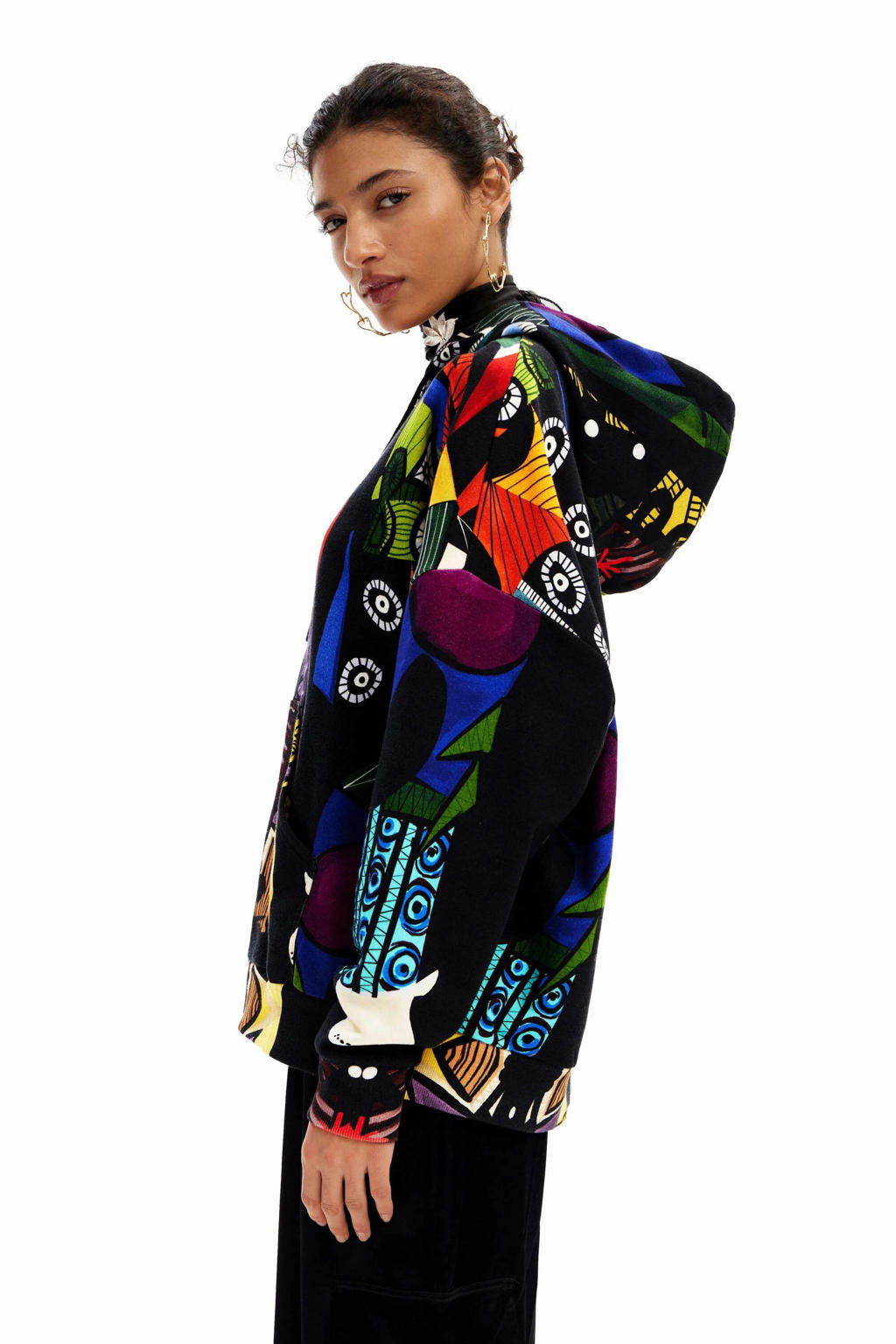 Desigual vest met all over print zwart/multi | wehkamp