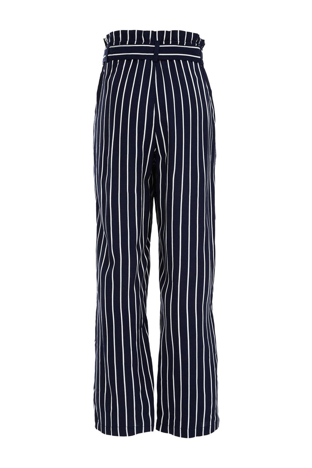 WE Fashion gestreepte broek donkerblauw/wit | wehkamp