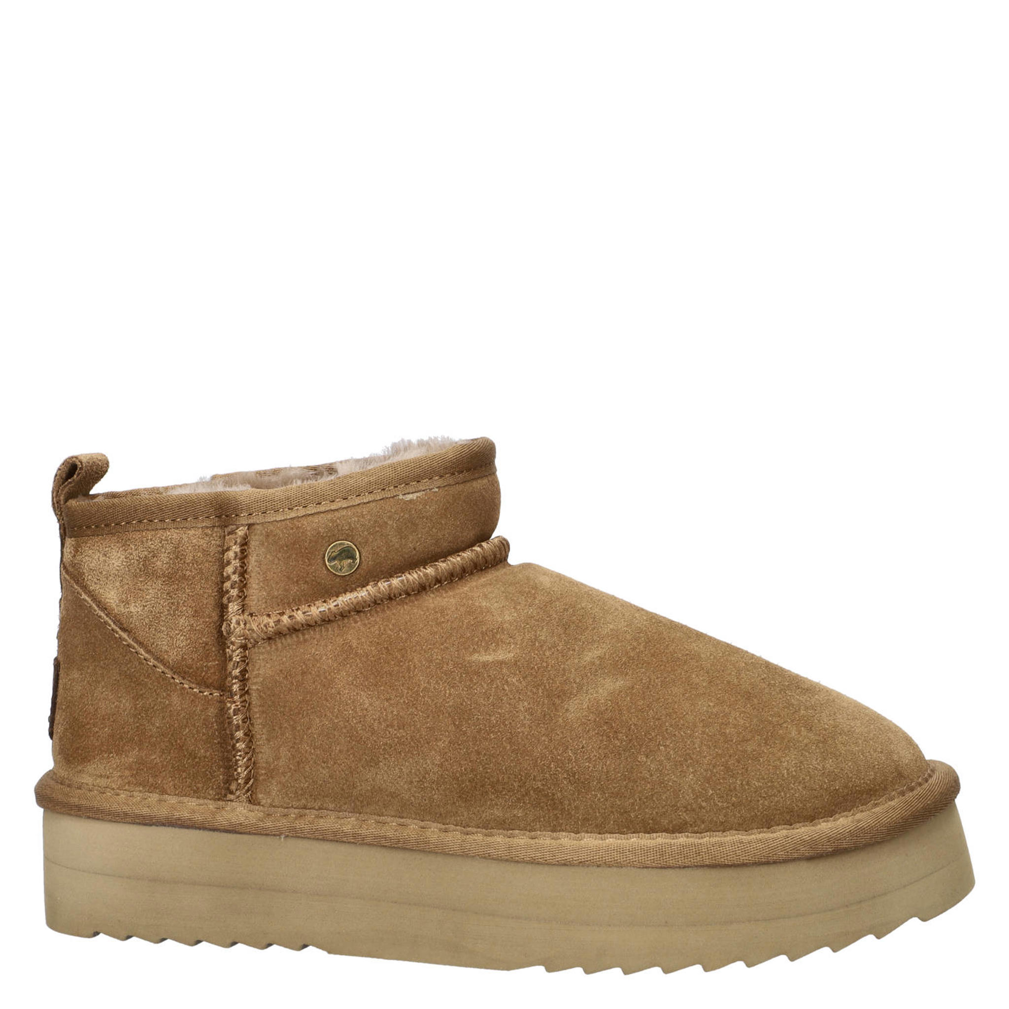 Warmbat Australia Durack Plateau suède enkelboots taupe | wehkamp