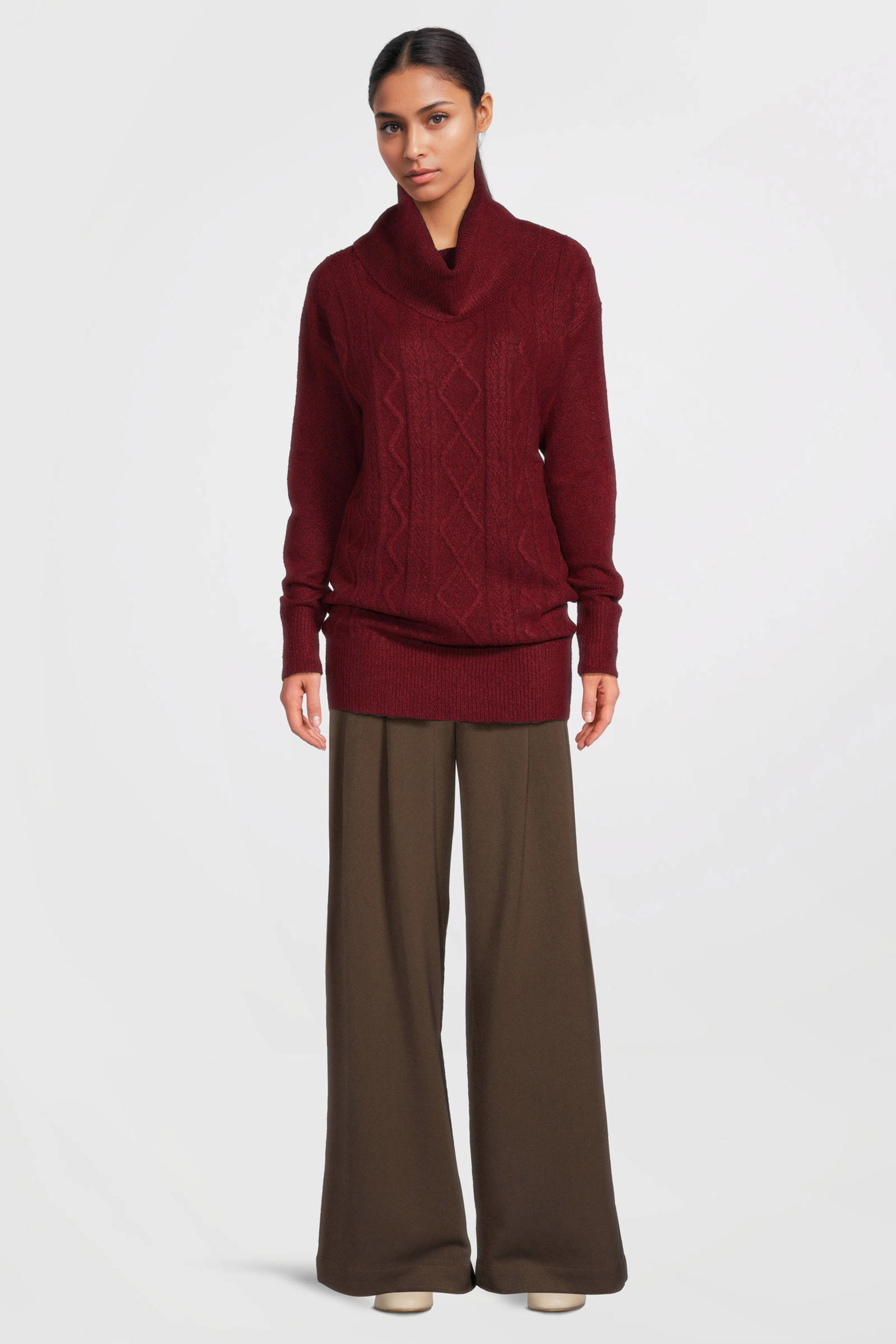 Imagine gebreide trui met rolkraag bordeauxrood | wehkamp