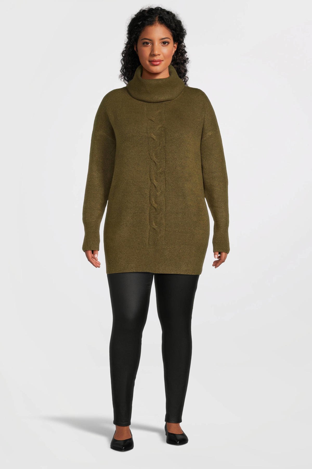 GREAT LOOKS trui met rolkraag olijfgroen | wehkamp