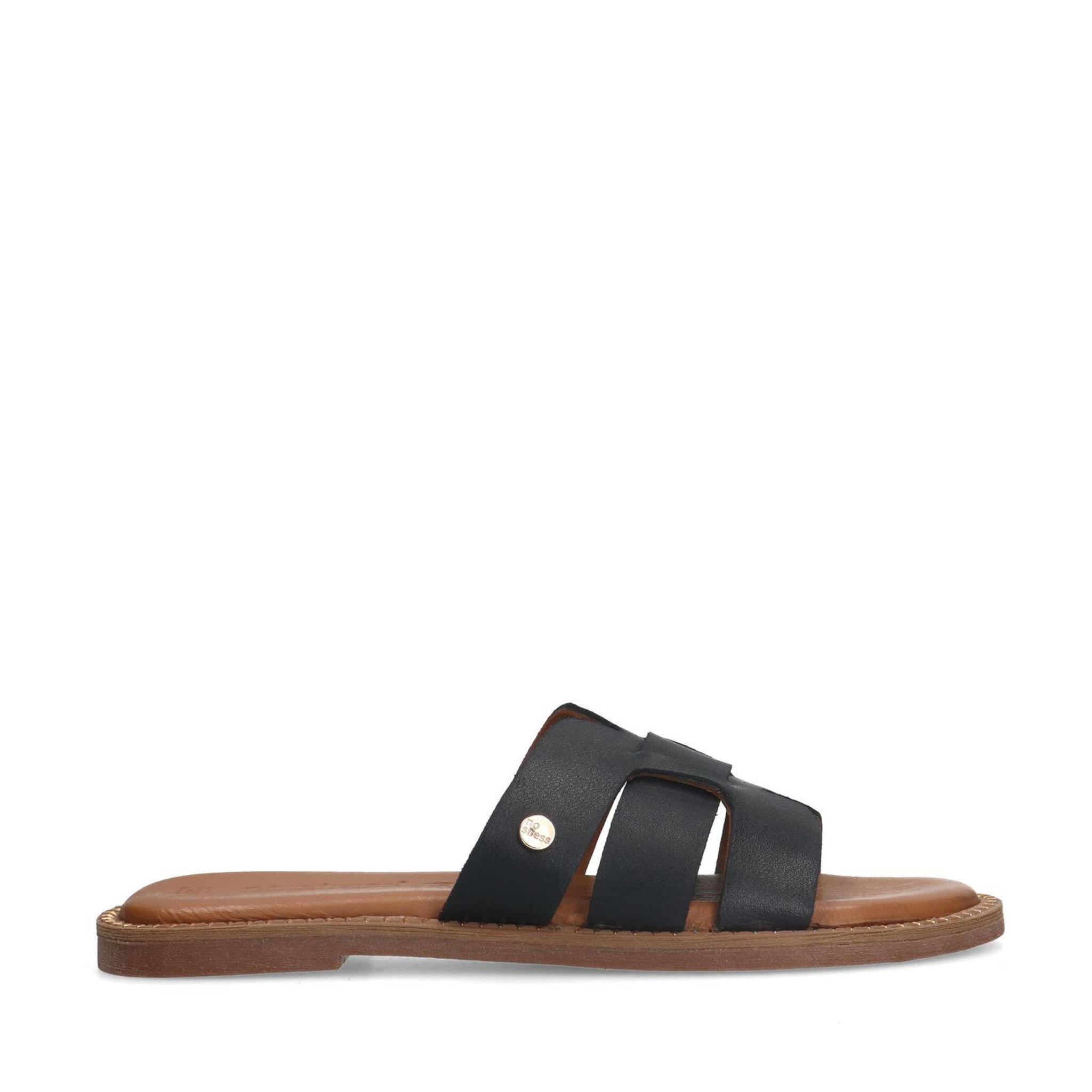 No Stress leren slippers zwart | wehkamp