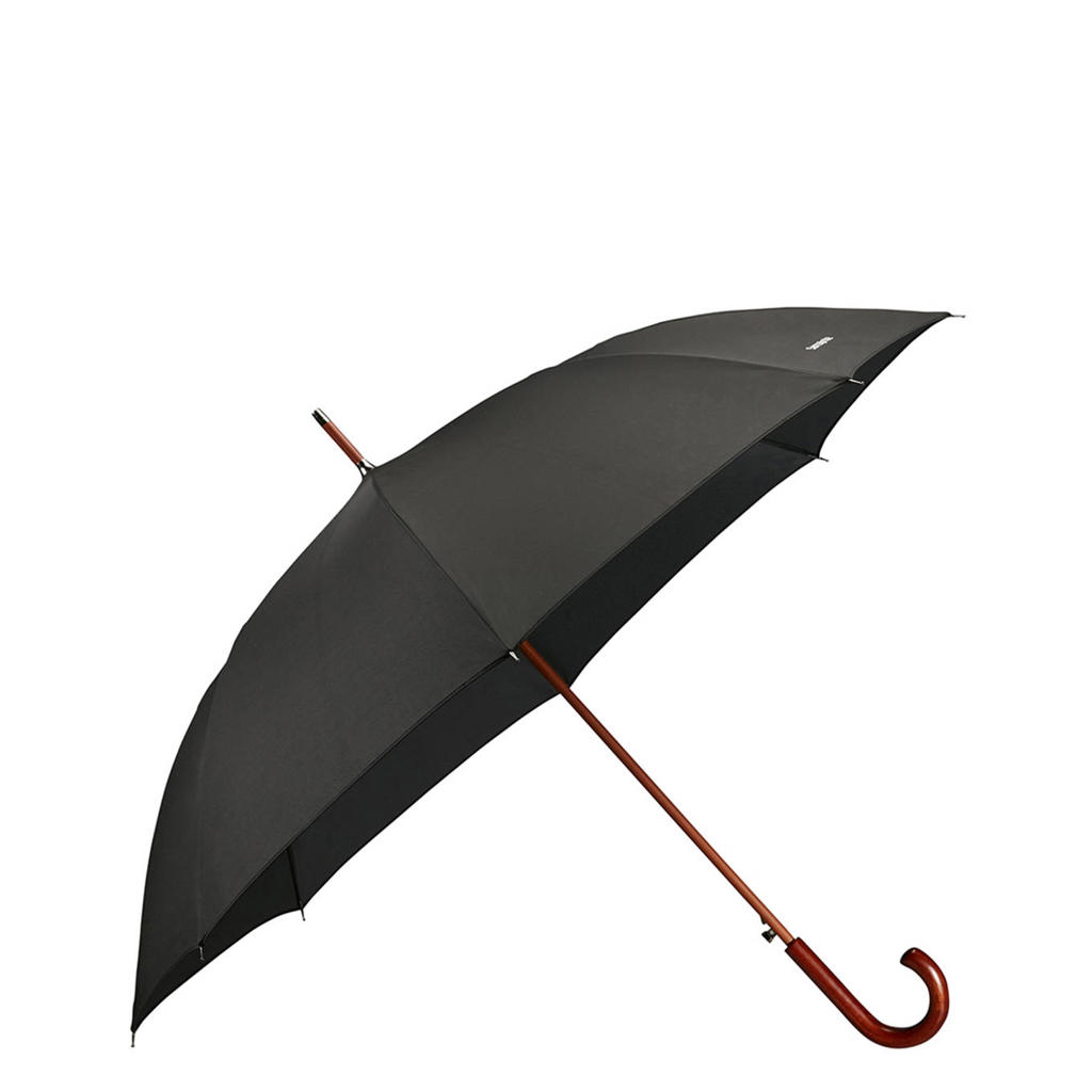 Samsonite paraply Wood Classis S Stick Man zwart | wehkamp
