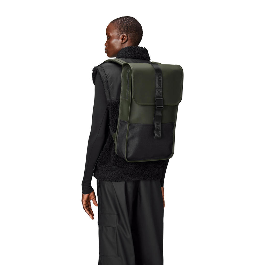 Rains rugzak Trail W3 kaki/zwart | wehkamp