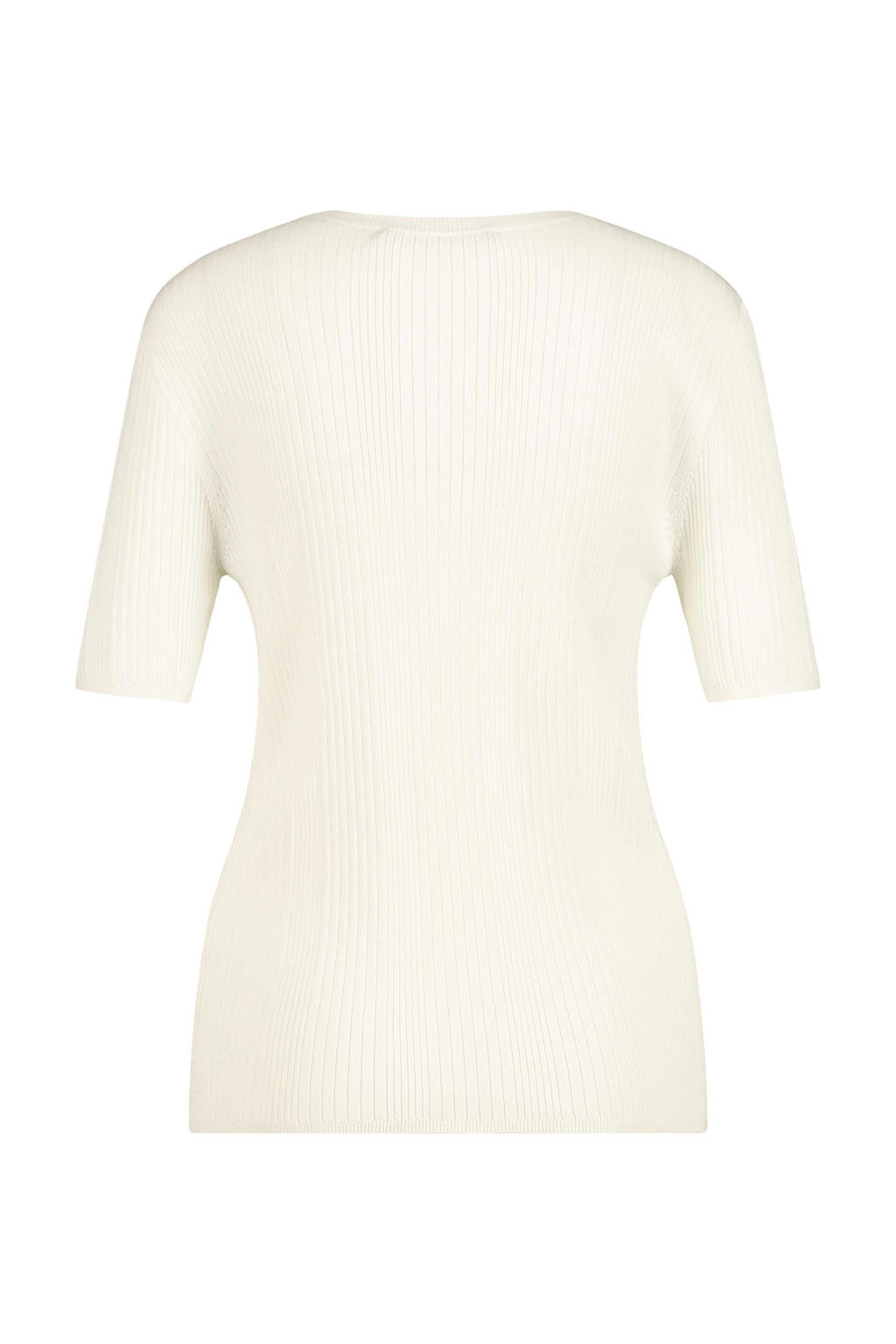 Expresso ribgebreide top ecru | wehkamp