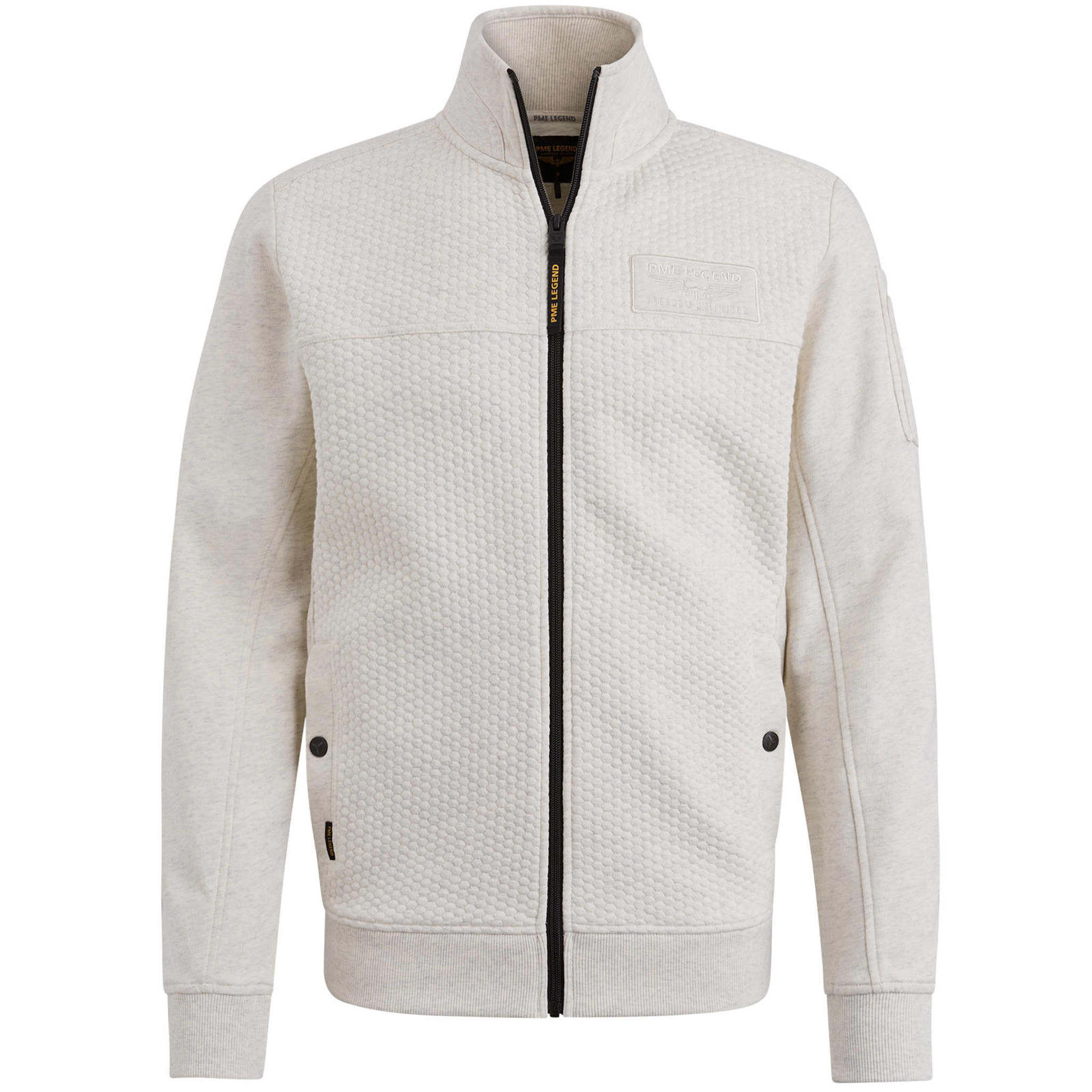 PME Legend sweatvest met ingebreid patroon bone white melee | wehkamp