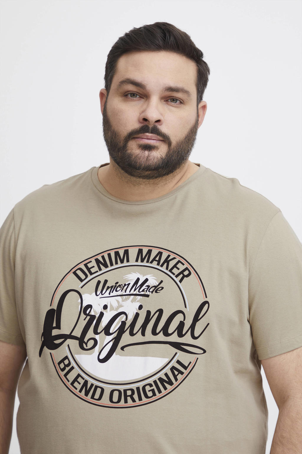 Blend Big T-shirt Plus Size met printopdruk crockery | wehkamp