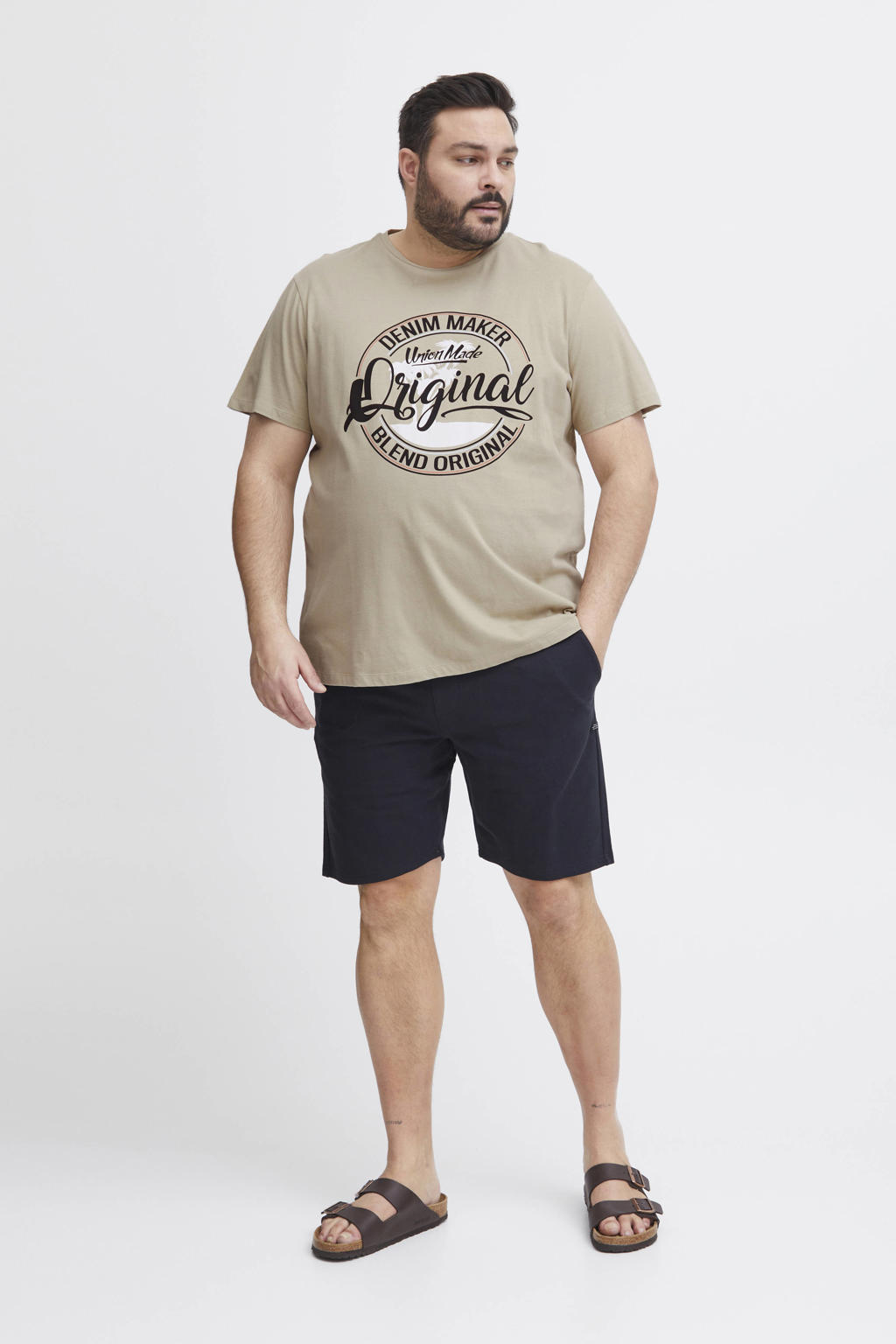 Blend Big T-shirt Plus Size met printopdruk crockery | wehkamp