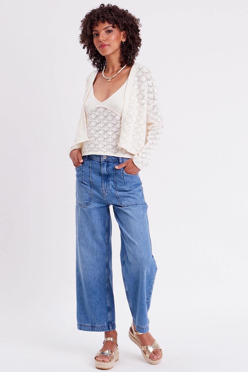 Cache Cache semi-transparant vest ecru | wehkamp