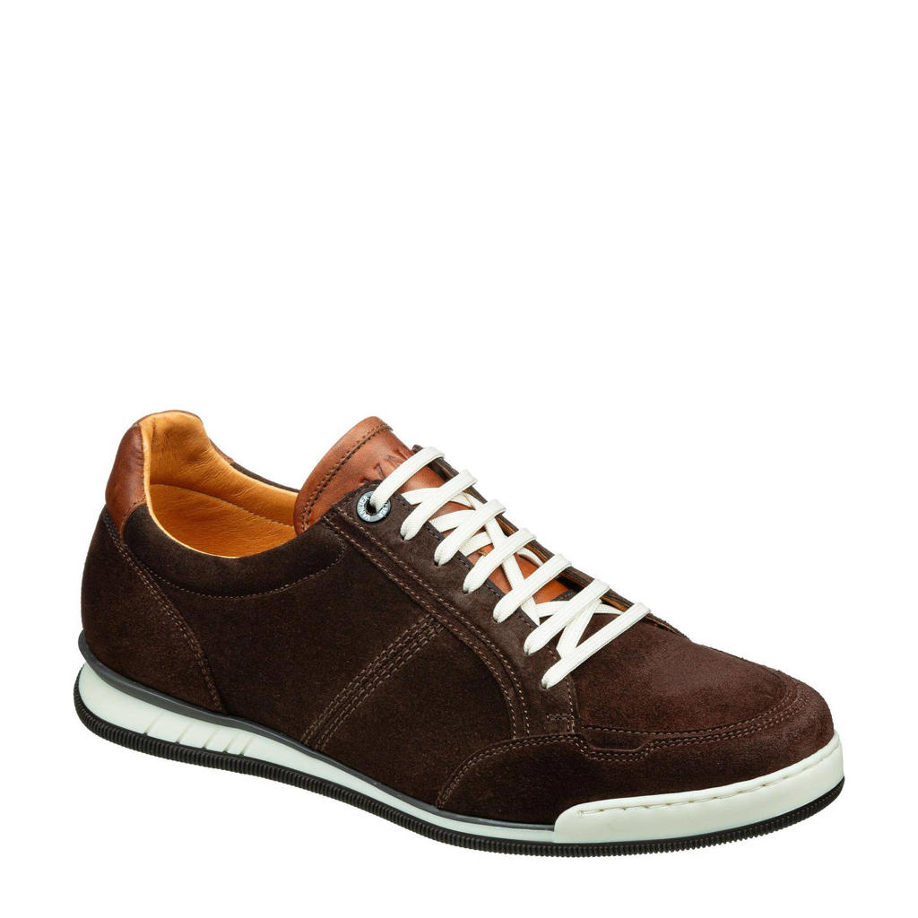 Van Lier Magnus suède sneakers bruin | wehkamp