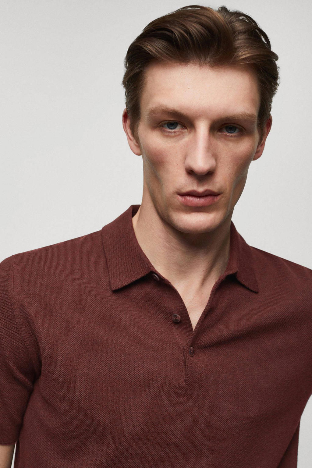 Mango Man regular fit polo donkerrood | wehkamp
