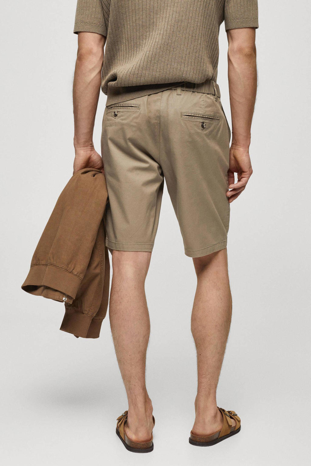 Mango Man regular fit short lichtbruin | wehkamp
