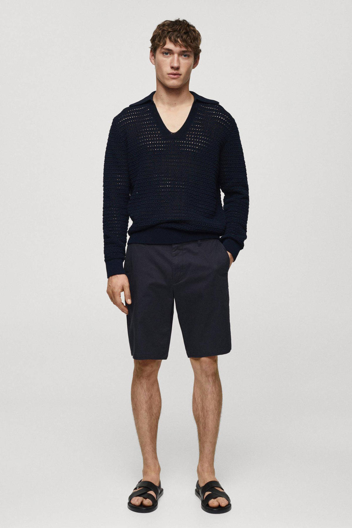 Mango Man regular fit short donkerblauw | wehkamp