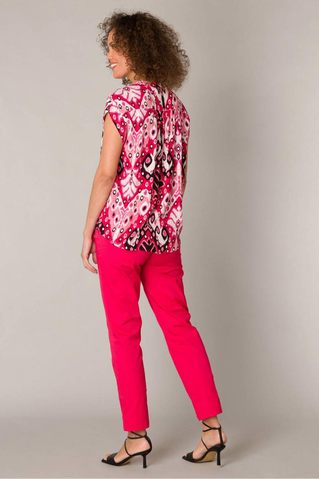 Yest top met all over print rood/lichtroze/wit | wehkamp