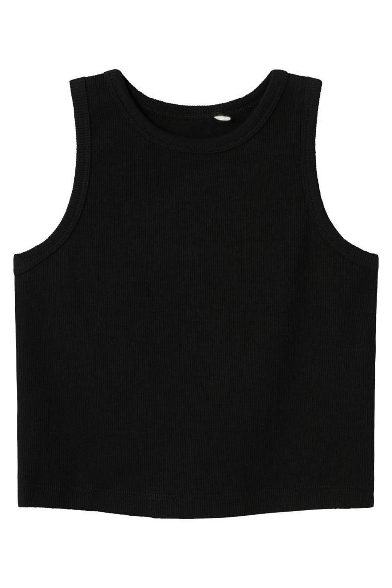 NAME IT KIDS top NKFNAKAL SL CROP TOP NOOS zwart | wehkamp