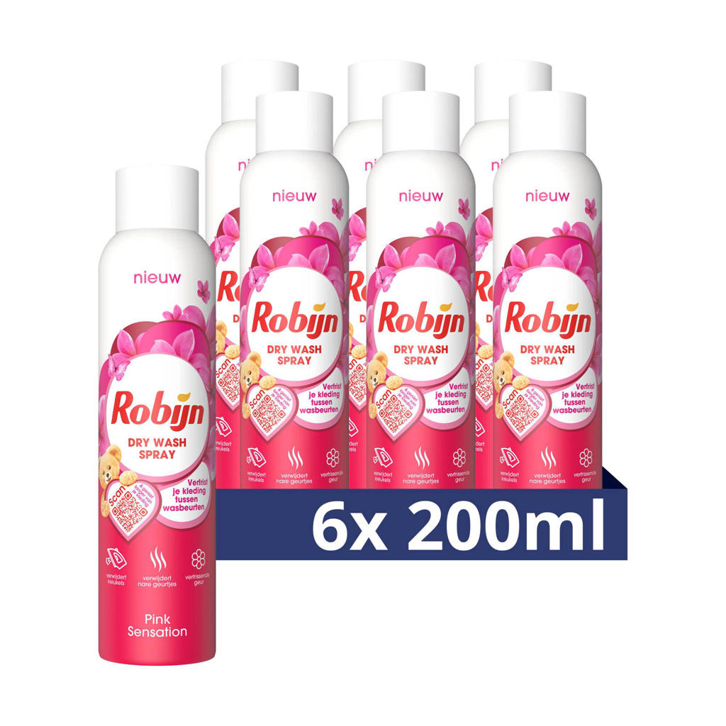 Robijn Dry wash spray Pink Sensation - 6 x 200 ml | wehkamp