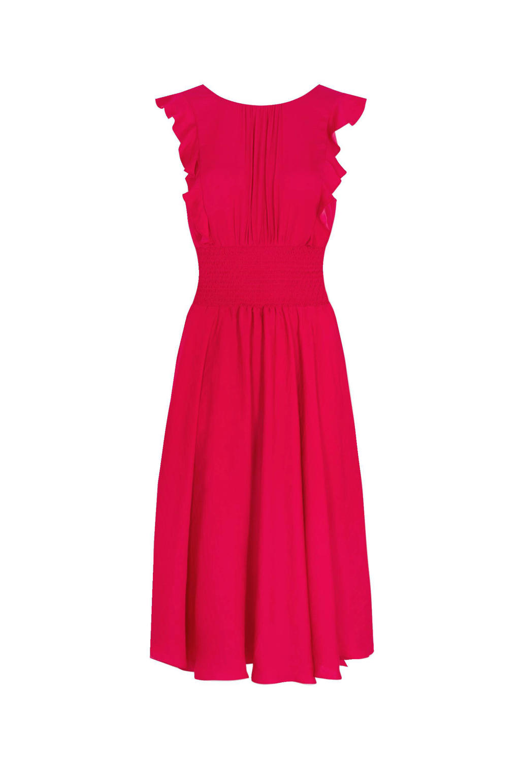 Morgan jurk met open rug fuchsia/rood | wehkamp