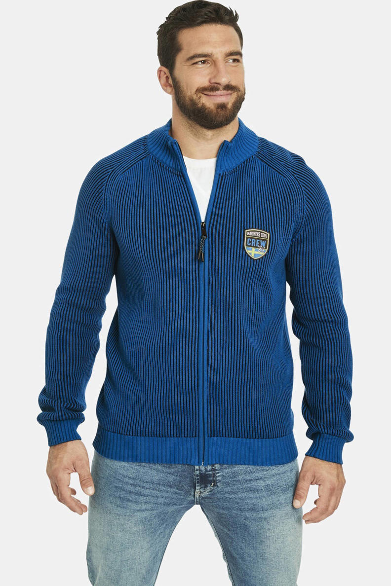 Jan Vanderstorm vest VERMUNDUR Plus Size met logo blauw | wehkamp