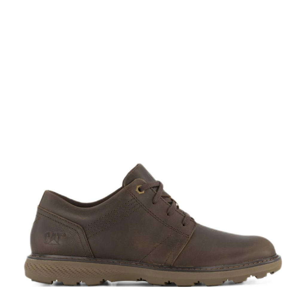 Caterpillar leren veterschoenen donkerbruin | wehkamp