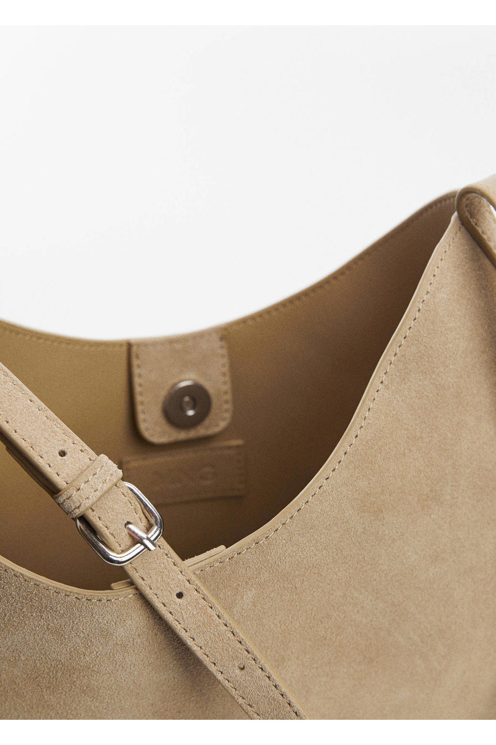 Mango leren crossbody tas beige | wehkamp
