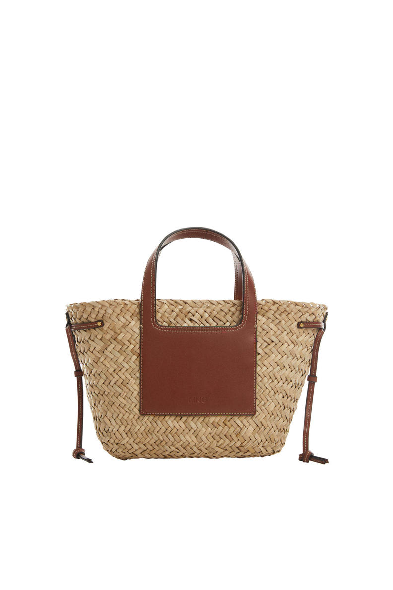 Mango mini shopper met studs naturel/bruin | wehkamp