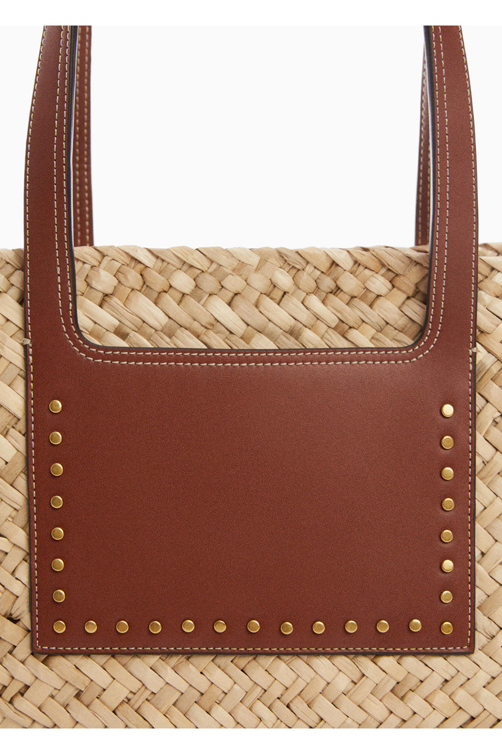 Mango raffia shopper naturel/cognac | wehkamp