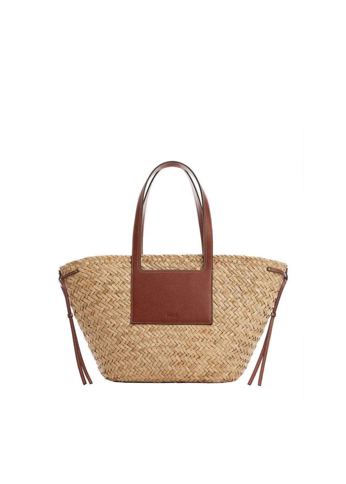 Mango raffia shopper naturel/cognac | wehkamp