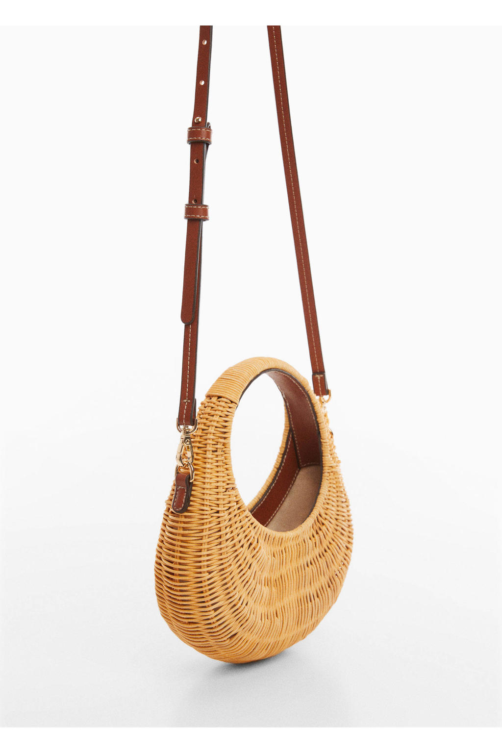 Mango rotan crossbody tas naturel | wehkamp