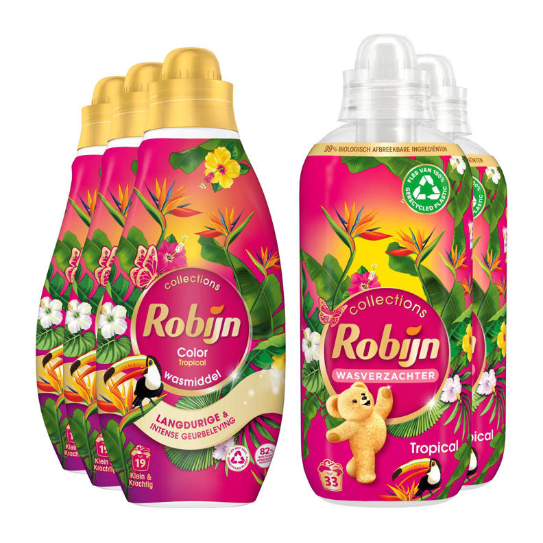 Robijn Perfect Match wasmiddel en wasverzachter pakket - Tropical - set ...