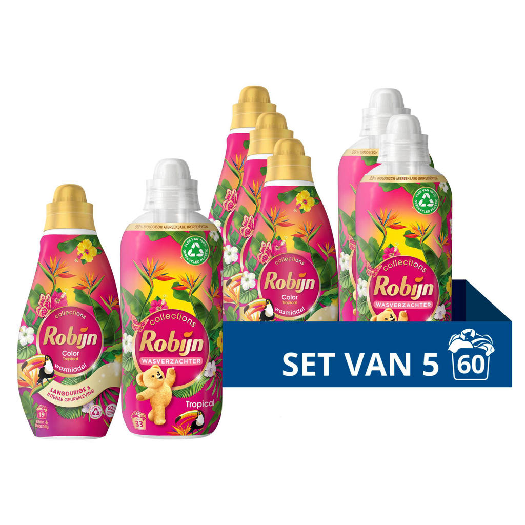 Robijn Perfect Match Wasmiddel en wasverzachter pakket - Tropical - set ...