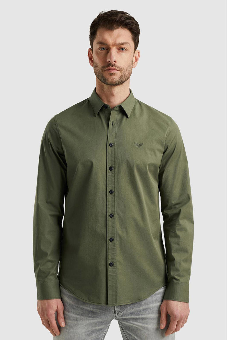 PME Legend regular fit overhemd met logo groen | wehkamp