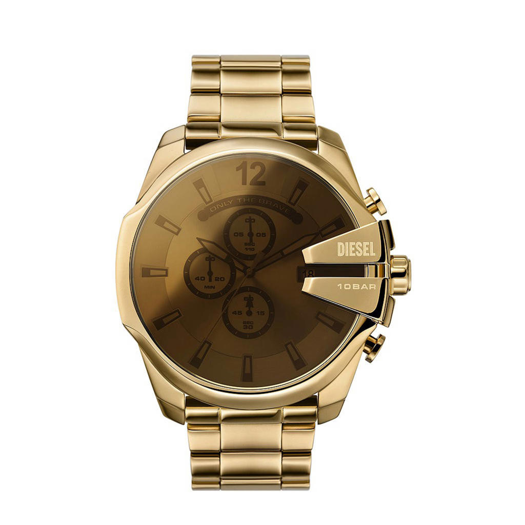 Diesel horloge DZ4662 Mega Chief goudkleurig | wehkamp