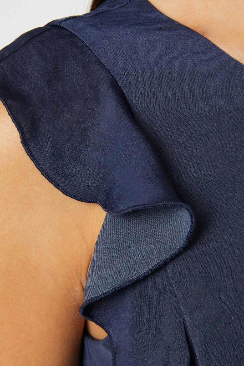 Morgan jurk met open rug donkerblauw | wehkamp