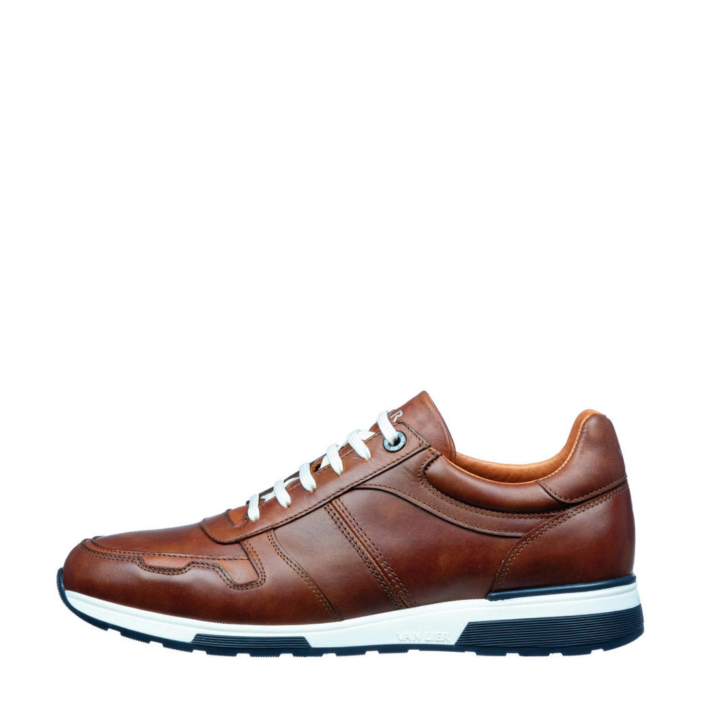 Van Lier Positano leren sneakers cognac | wehkamp