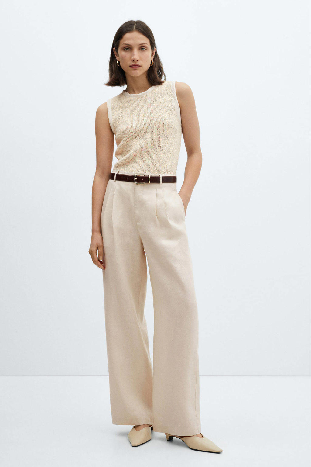 Mango gebreide top beige kopen? | Morgen in huis | wehkamp