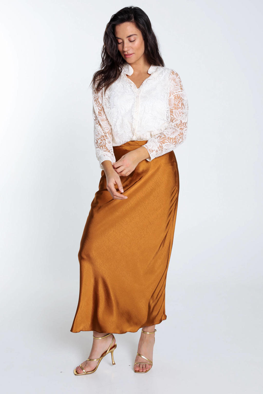 Cassis satijnen rok bruin kopen? | Morgen in huis | wehkamp