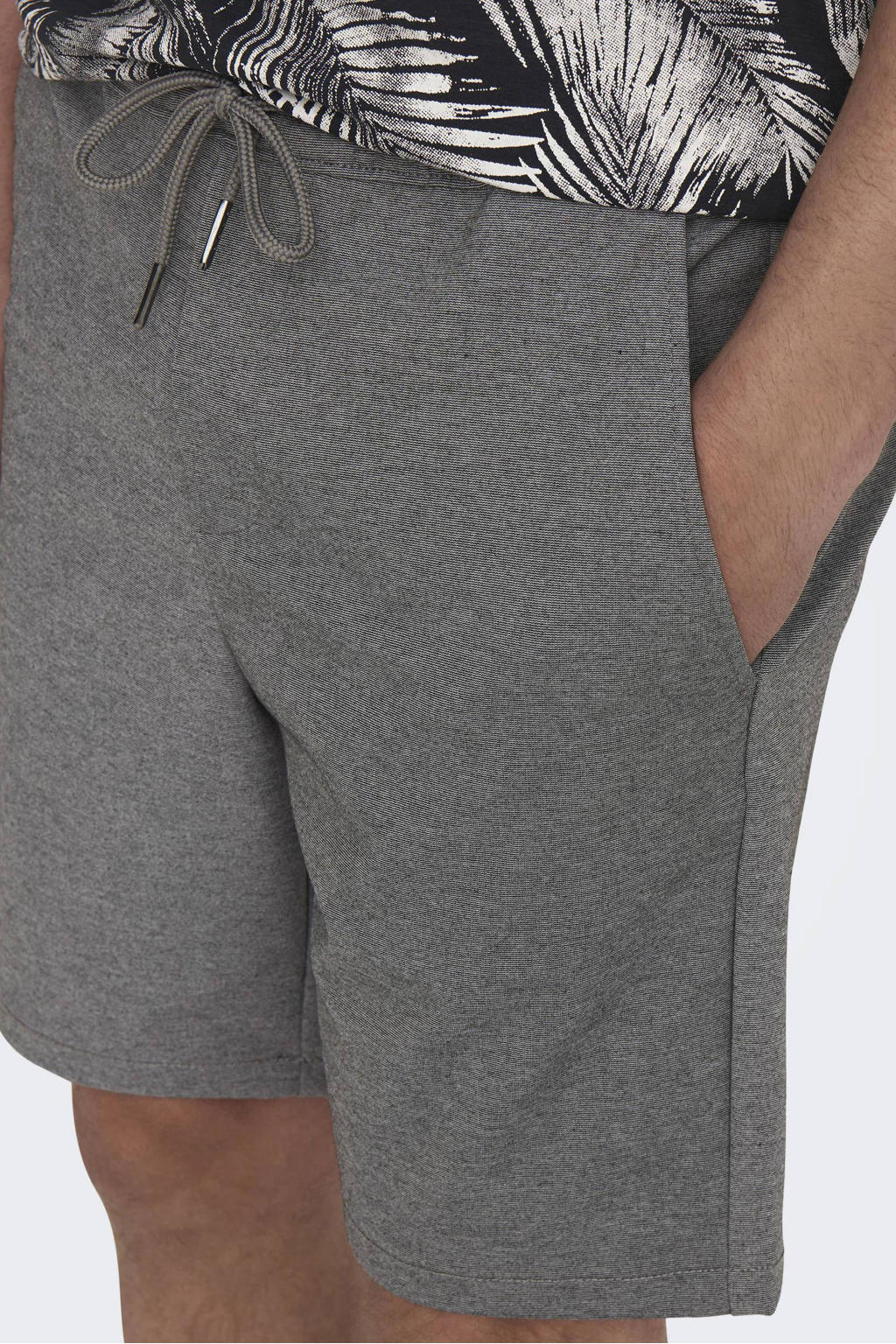 Only And Sons Regular Fit Short Onslinus Medium Grey Melange Wehkamp