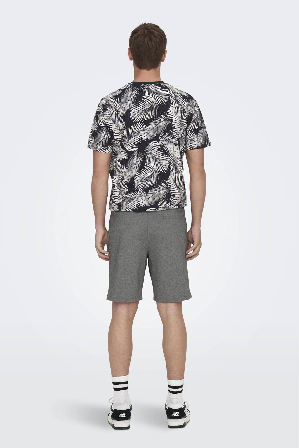 Only And Sons Regular Fit Short Onslinus Medium Grey Melange Wehkamp