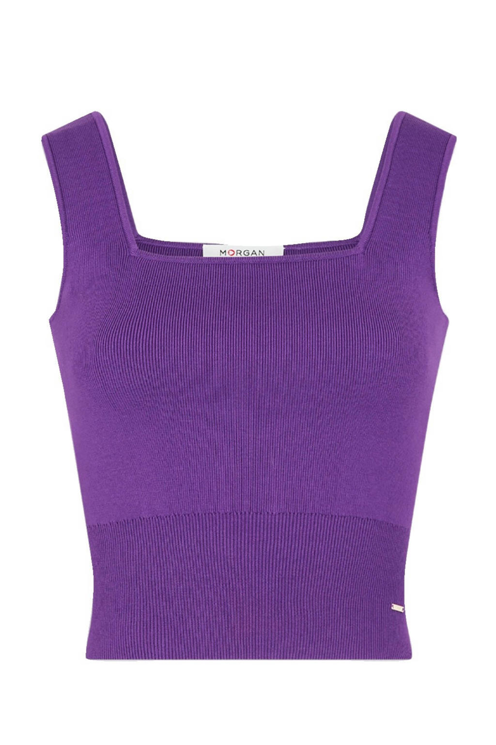 Morgan ribgebreide crop top violet | wehkamp