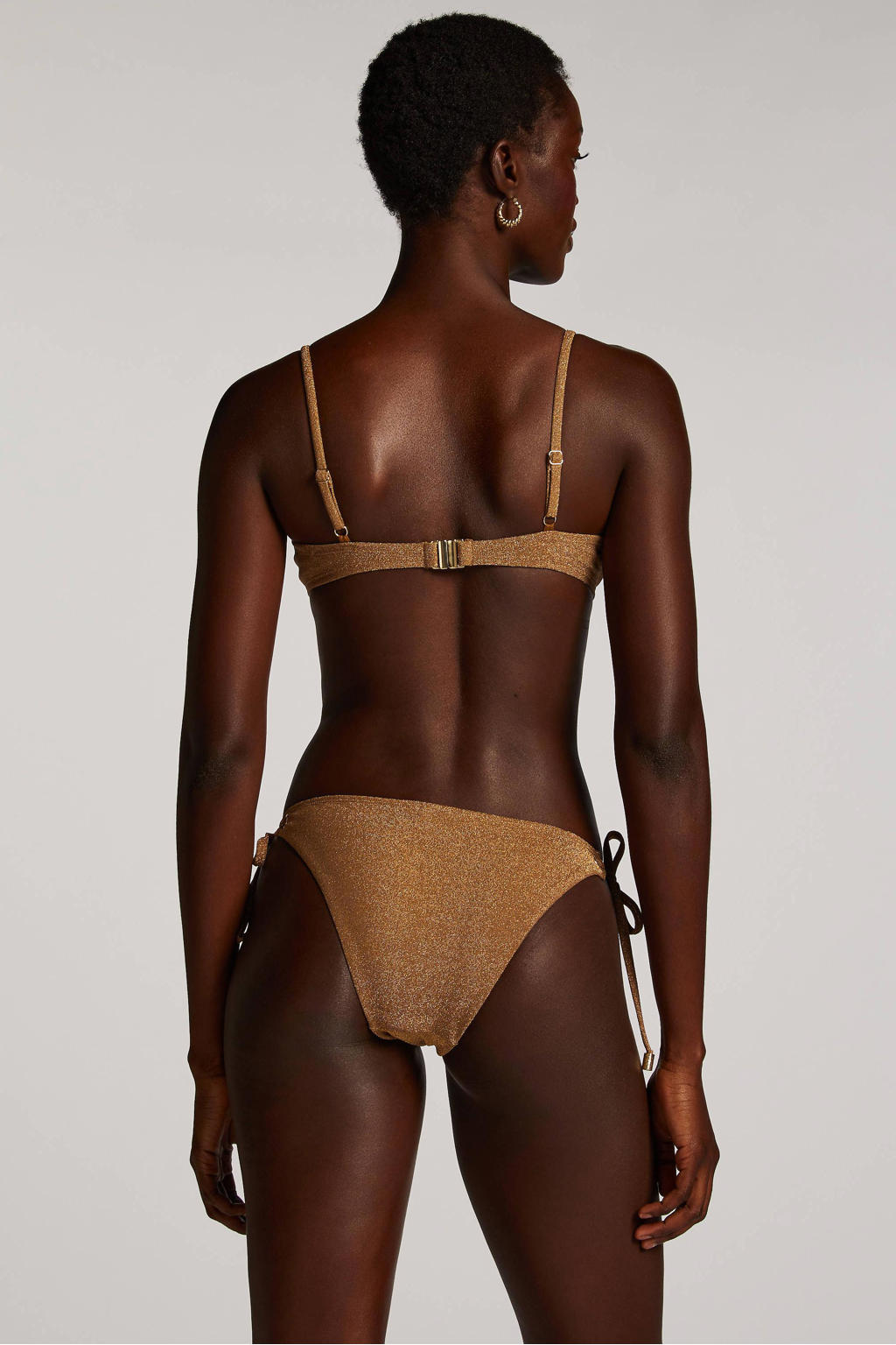 Hunkemöller niet-voorgevormde beugel bikinitop Goldie met lurex goud | wehkamp