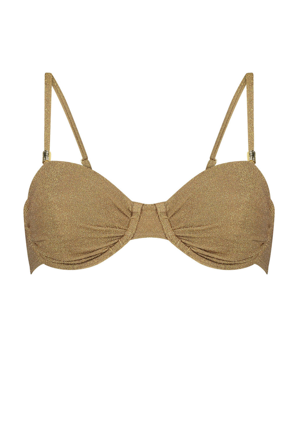 Hunkemöller niet-voorgevormde beugel bikinitop Goldie met lurex goud | wehkamp