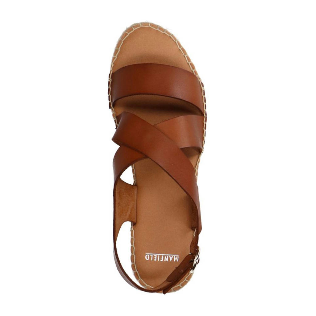 Manfield leren sandalen bruin | wehkamp