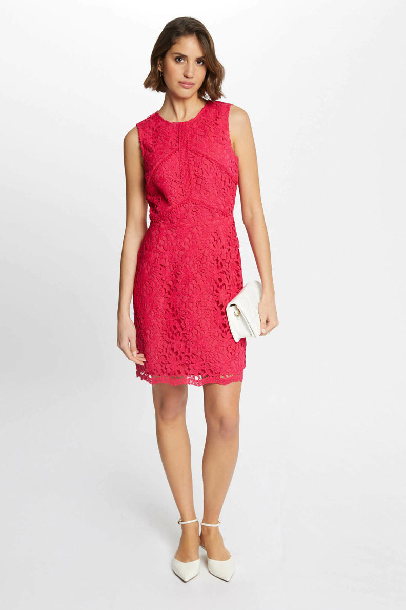 Morgan jurk met open rug koraalrood | wehkamp