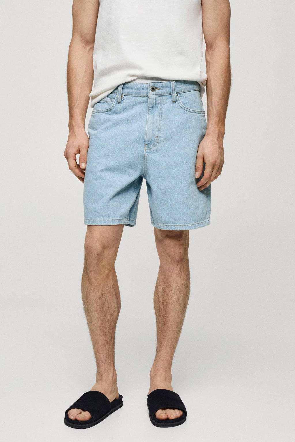 Mango Man loose fit short blauw | wehkamp