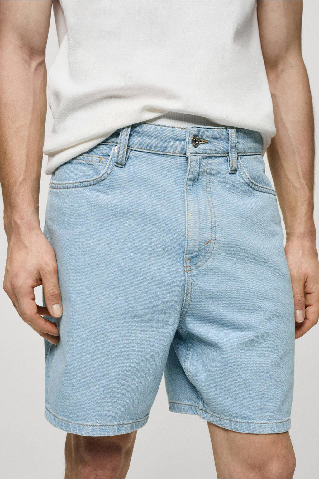 Mango Man loose fit short blauw | wehkamp