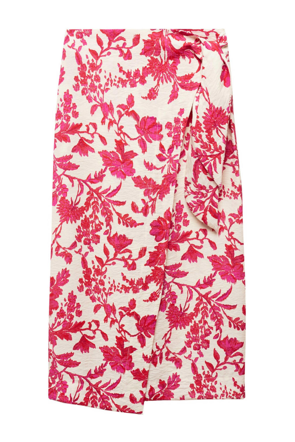Mango gebloemde rok fuchsia/rood/ecru | wehkamp